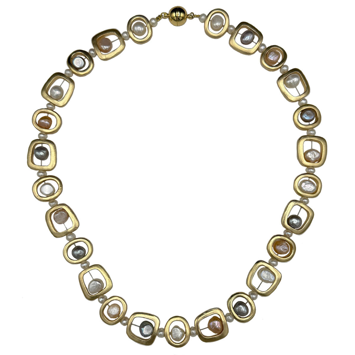 129-GOLD-SHORT | MOD NECKLACE GOLD SHORT 18" – Girl With A Pearl® Retail