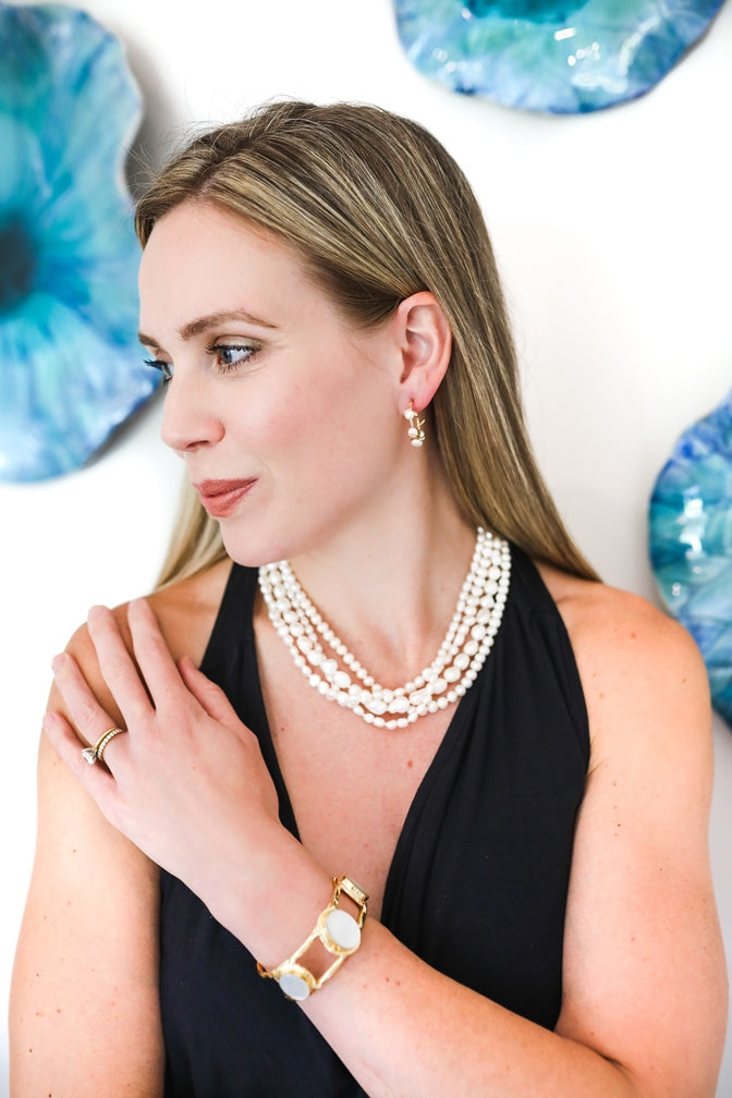 104-01 | WHITE 4-STRAND BAROQUE MIX PEARL NECKLACE – Girl With A Pearl ...